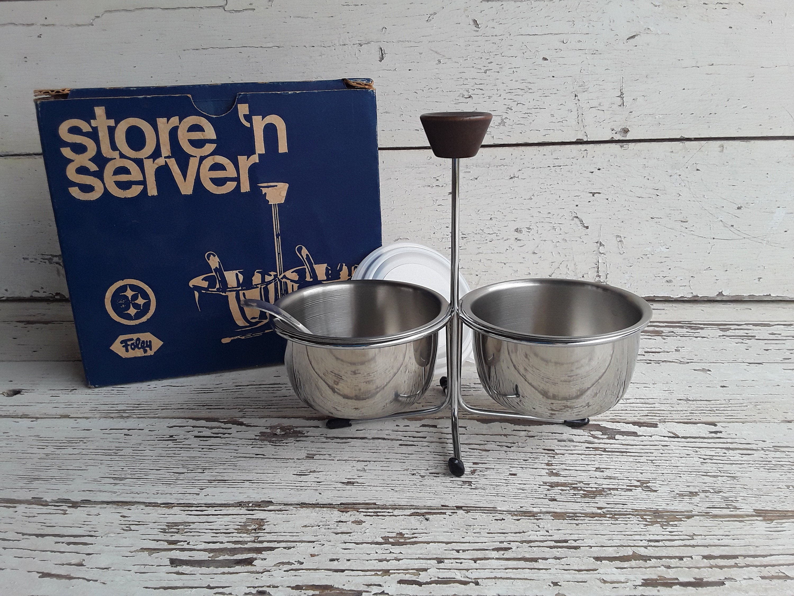 Mid Century Foley Store 'n Server Stainless Steel | Etsy