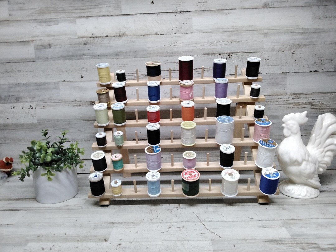 Wooden 60 Peg Thread Rack Wall Mount or Table Top Stand With Thread - Etsy