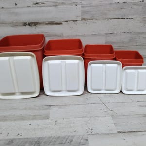 Vintage Canister Set / Red Plastic Canisters / Vintage 1950's / Mid ...
