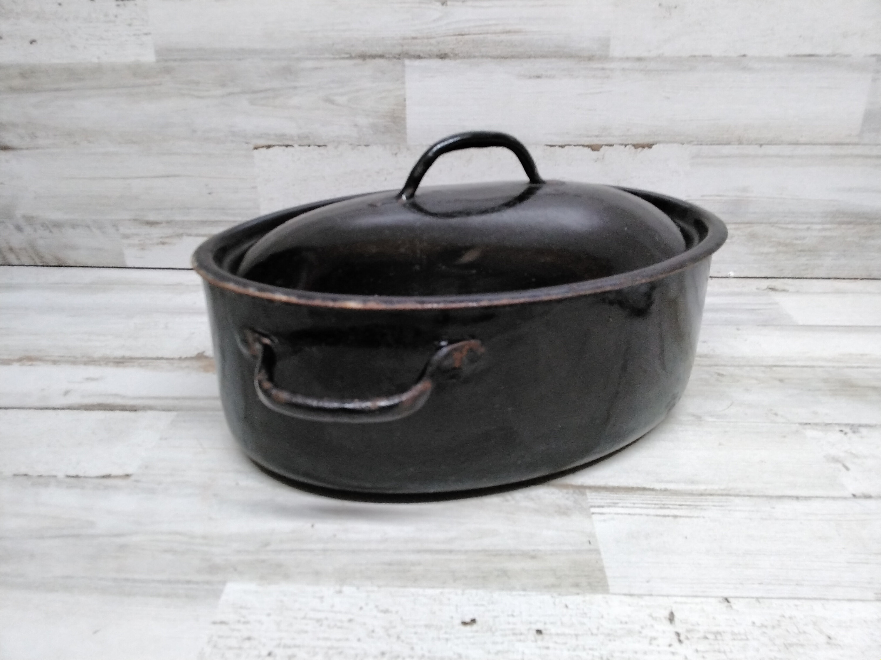 Vintage Porcelain Oval Roaster / Small Oval Roasters / Vintage - Etsy