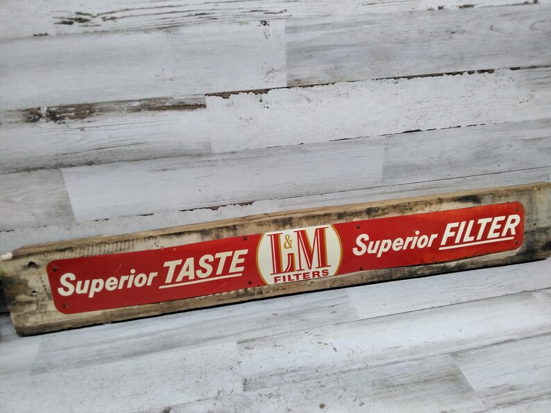 Vintage L&M Liggett Myers Tobacco Company Cigarette Sign Advertising on ...