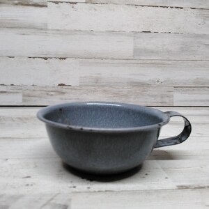 Vintage Slate Gray Enamel Coffee Cup / Vintage Enamelware Coffee Cups ...