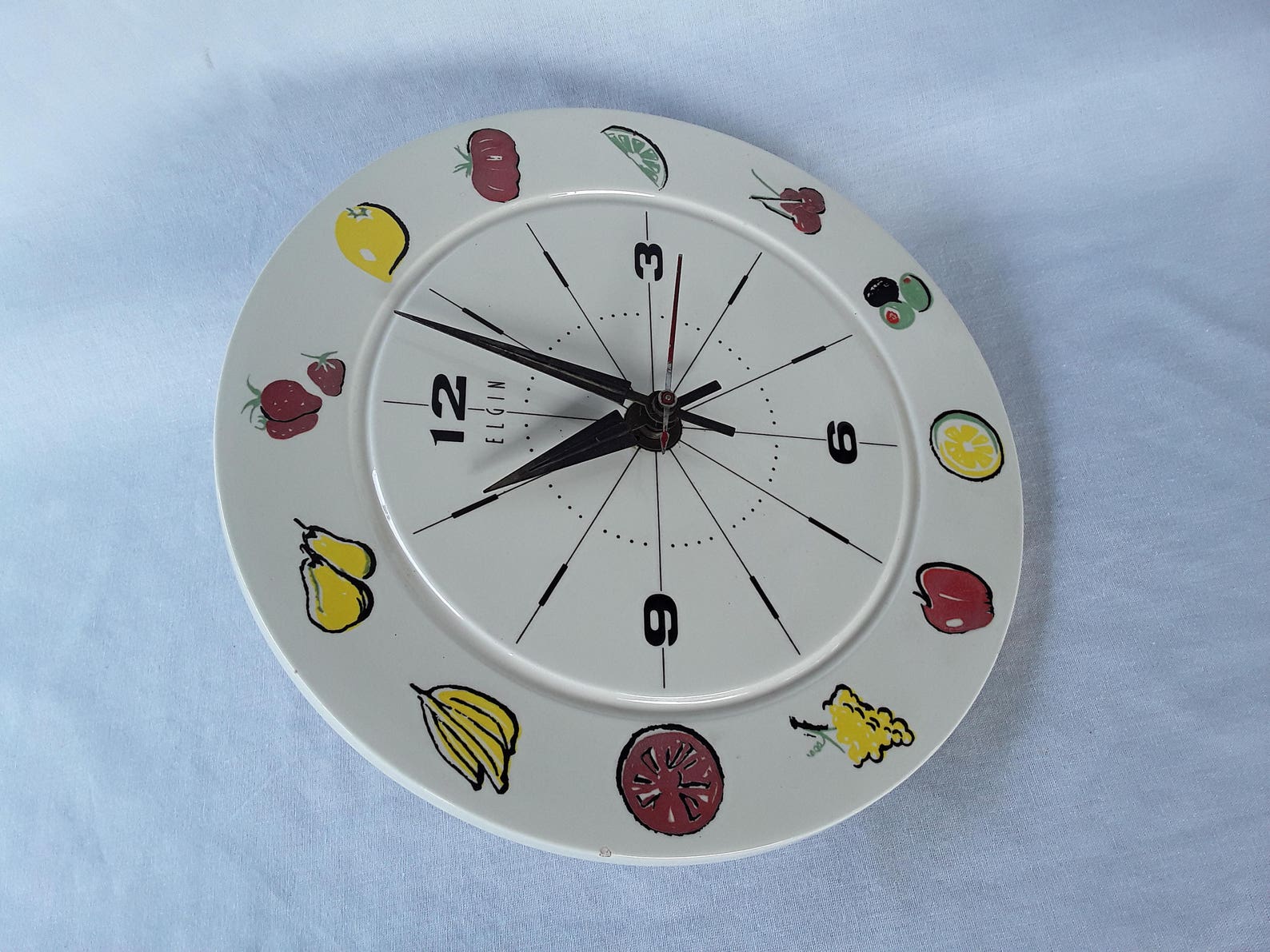 Elgin Kitchen Clock Vintage Ceramic Wall Clock West German - Etsy