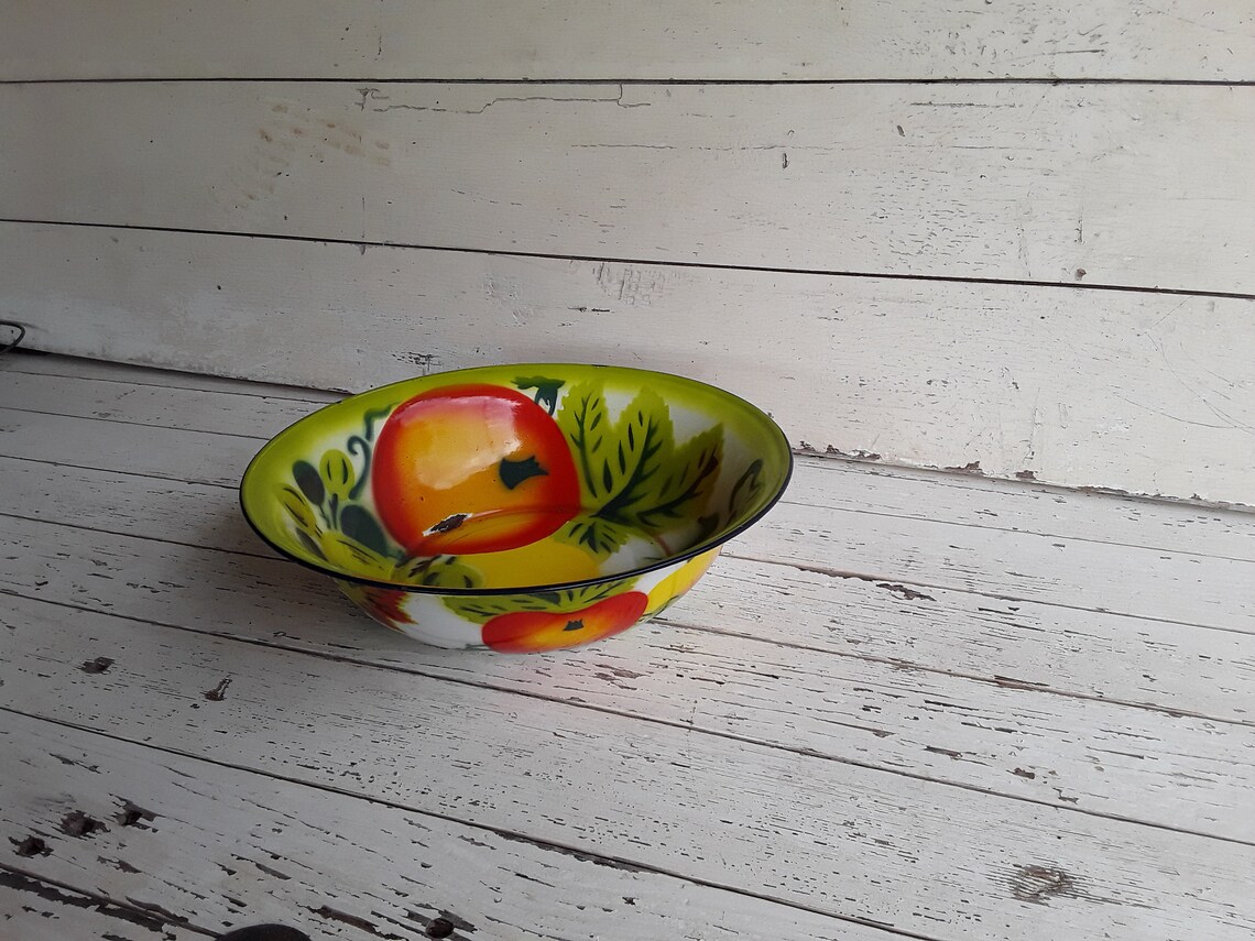Vintage Enamelware Dish Pan/ Gathering Bowl/harvesting Bowl/ - Etsy