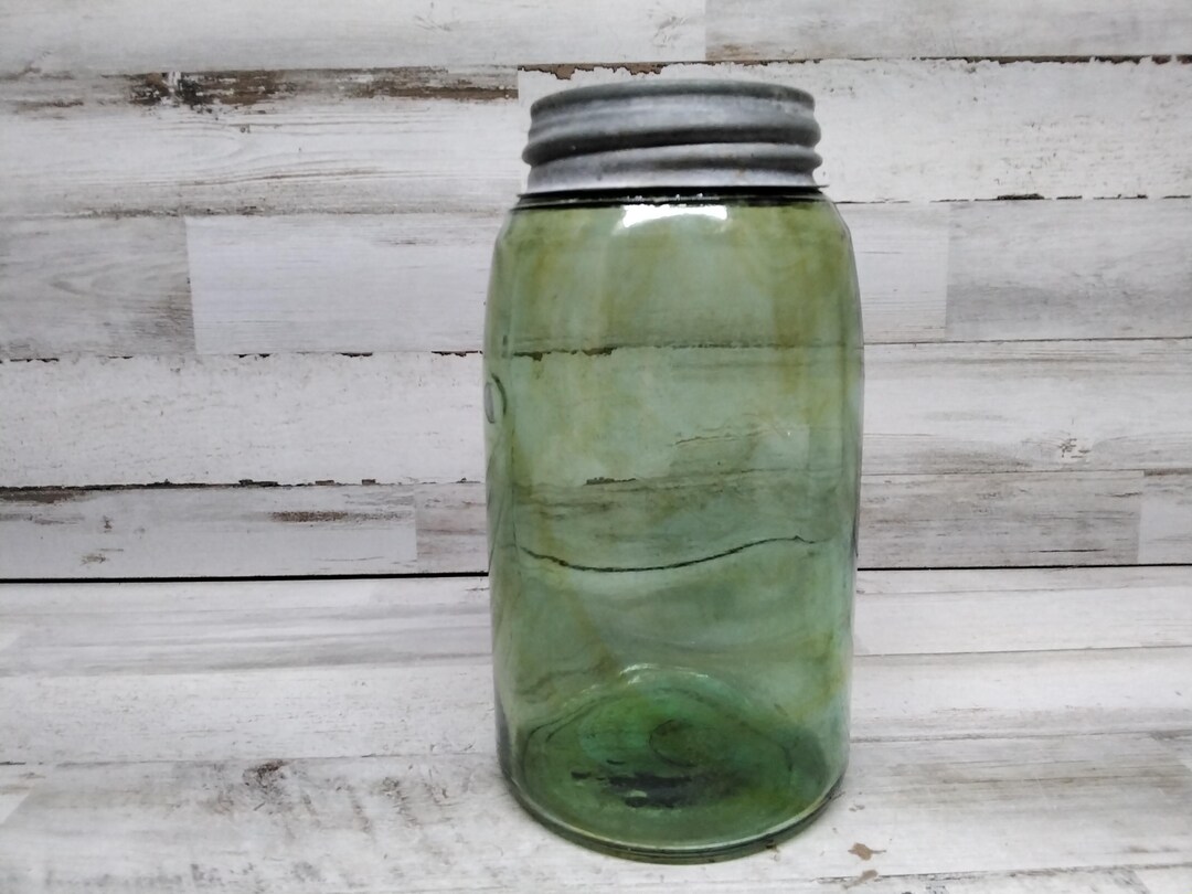 Antique Green Quart Jar / Green Quart Jar. / Antique Green Quart Jar ...