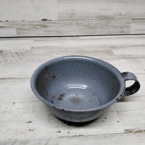 Vintage Slate Gray Enamel Coffee Cup / Vintage Enamelware Coffee Cups ...