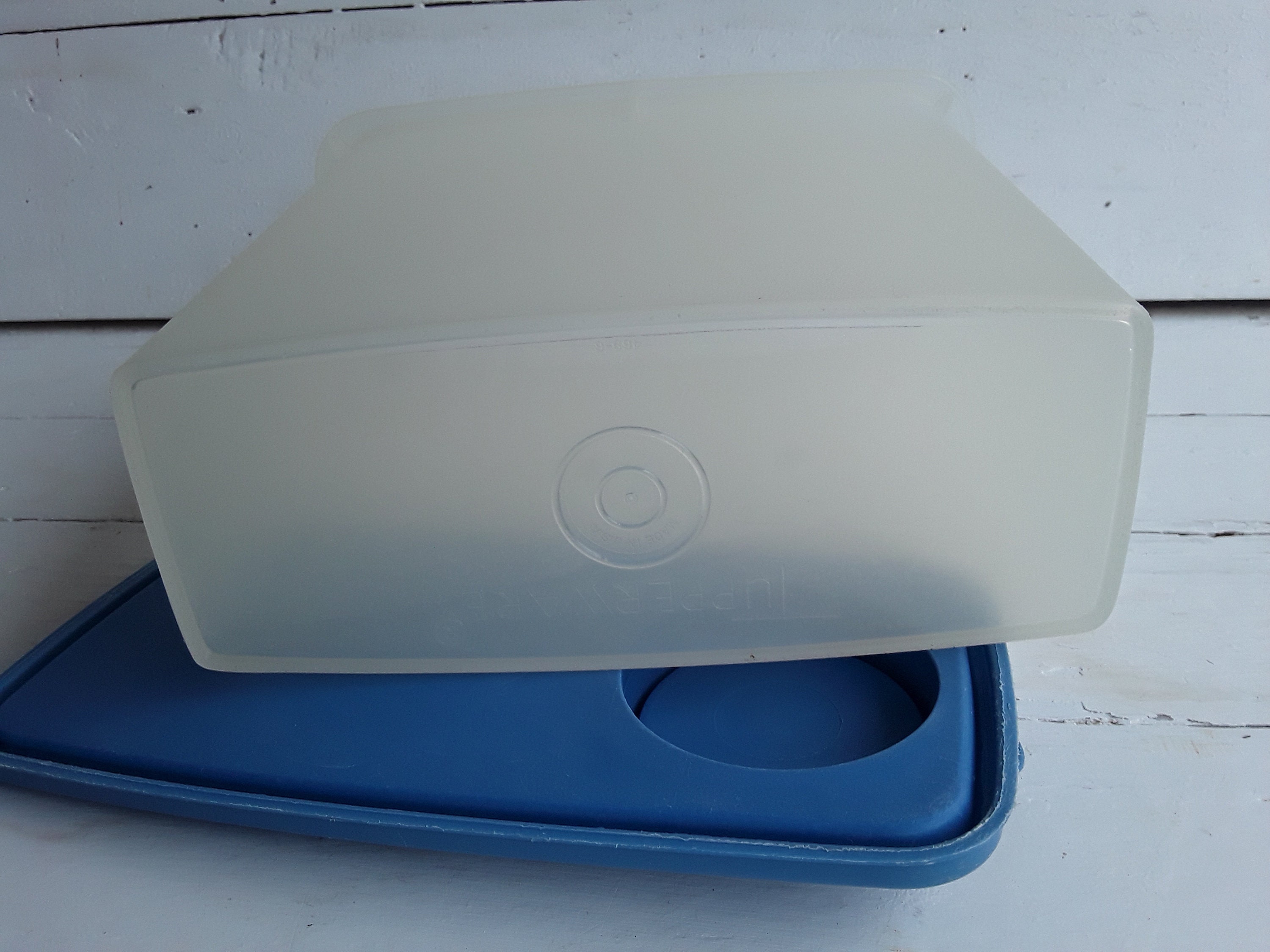 Vintage Tupperware Blue Lid Cereal/storage Container Cereal - Etsy