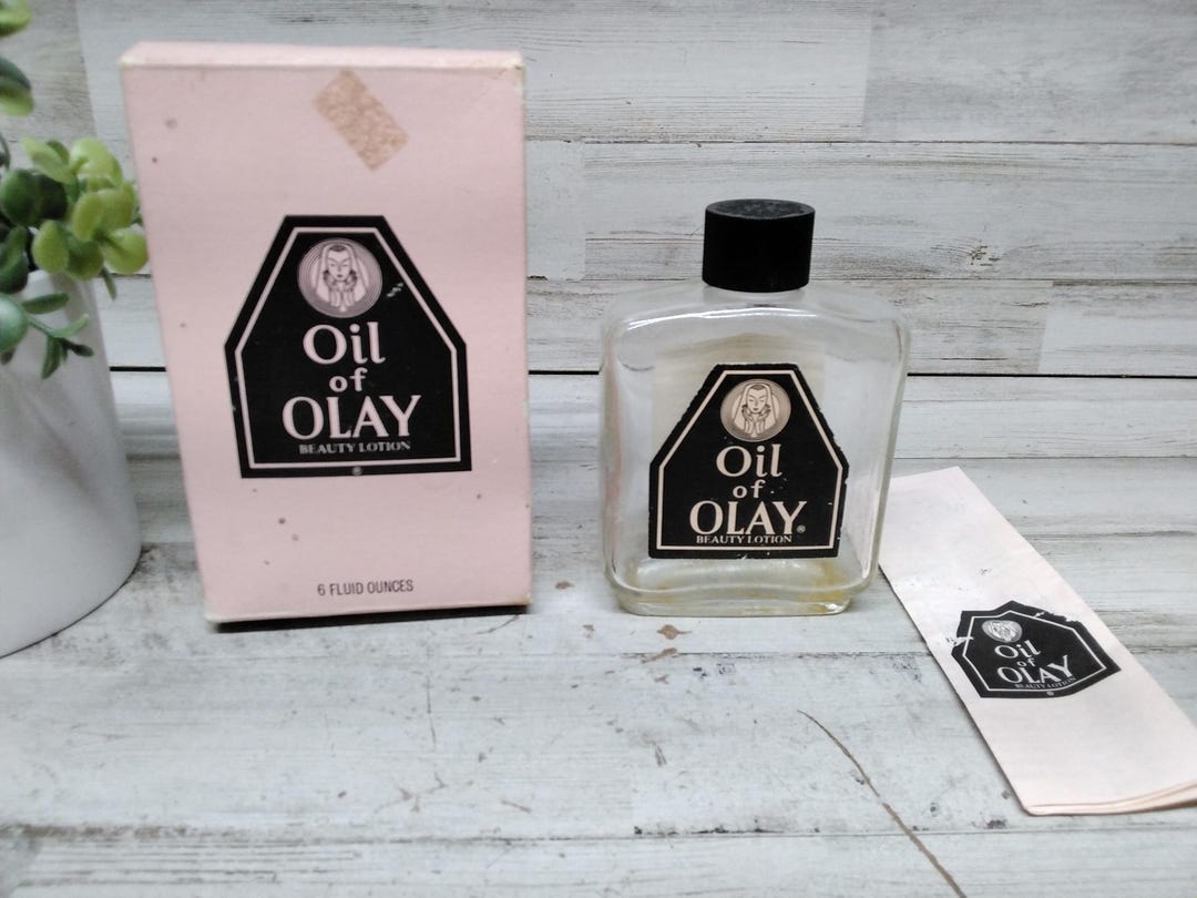 Vintage 1960s Oil of Olay Glass Bottle With Box / Vintage Advertising ...