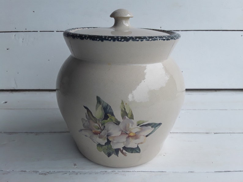 Home & Garden Party Magnolia Stoneware Canister 1998 Garden | Etsy