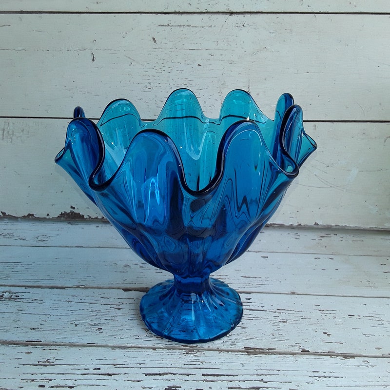 Blue Glass Compote - Etsy