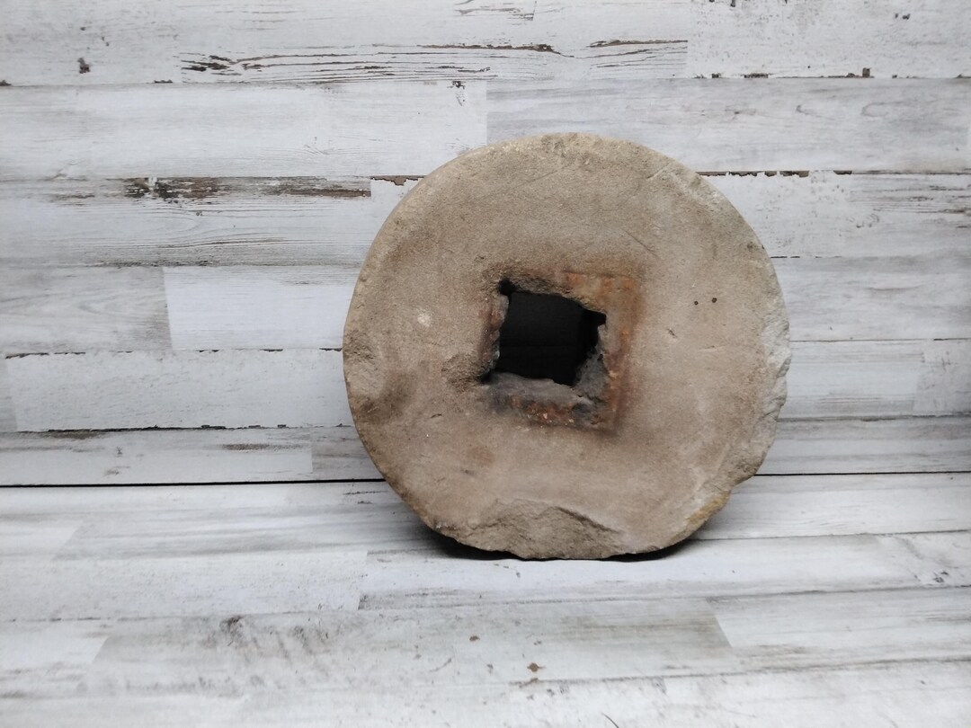 Antique Square Hole Grinding Stone / Sharping Stone / Farmhouse Decor ...