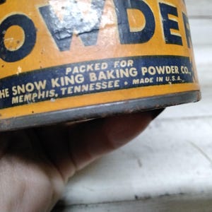 Vintage Snow King Double Action Baking Powder Advertising Tin 10oz ...