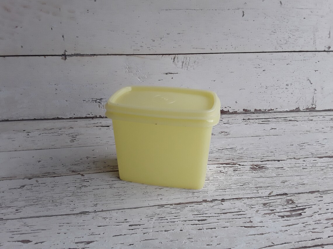 Vintage Tupperware Yellow Rectangle Storage Container With Lid | Etsy