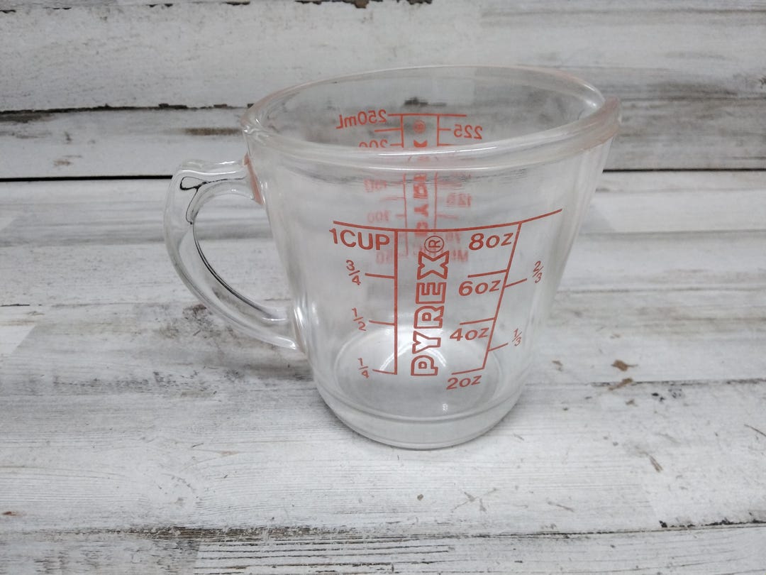 Pyrex Glass Measuring Cup Pitcher With Red Lettering, One Cup, Open ...