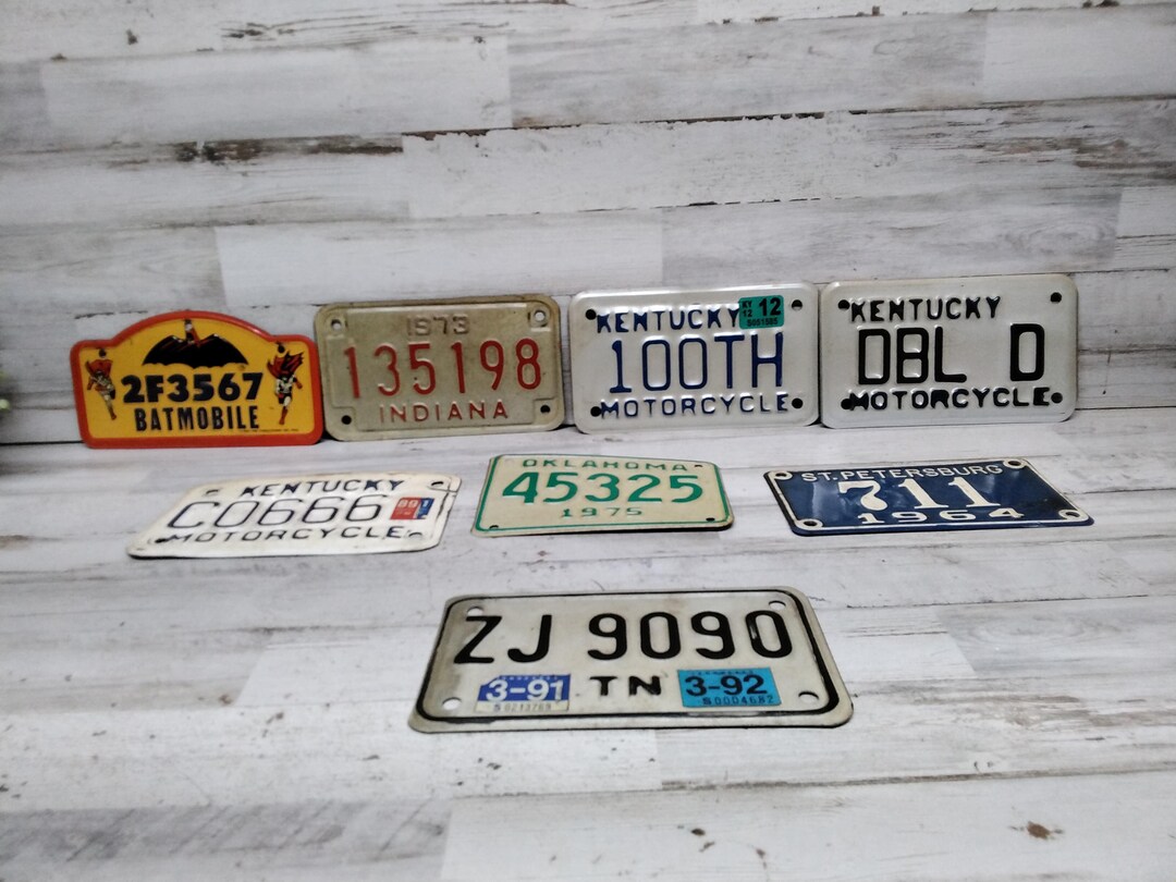 Vintage Motorcycle License Plates / Choose of 1 State License Plate ...