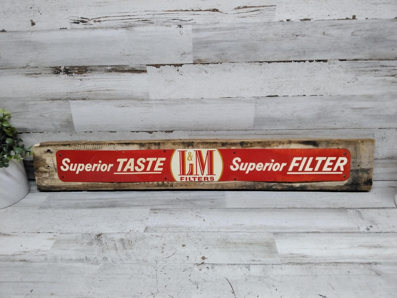 Vintage L&M Liggett Myers Tobacco Company Cigarette Sign Advertising on ...