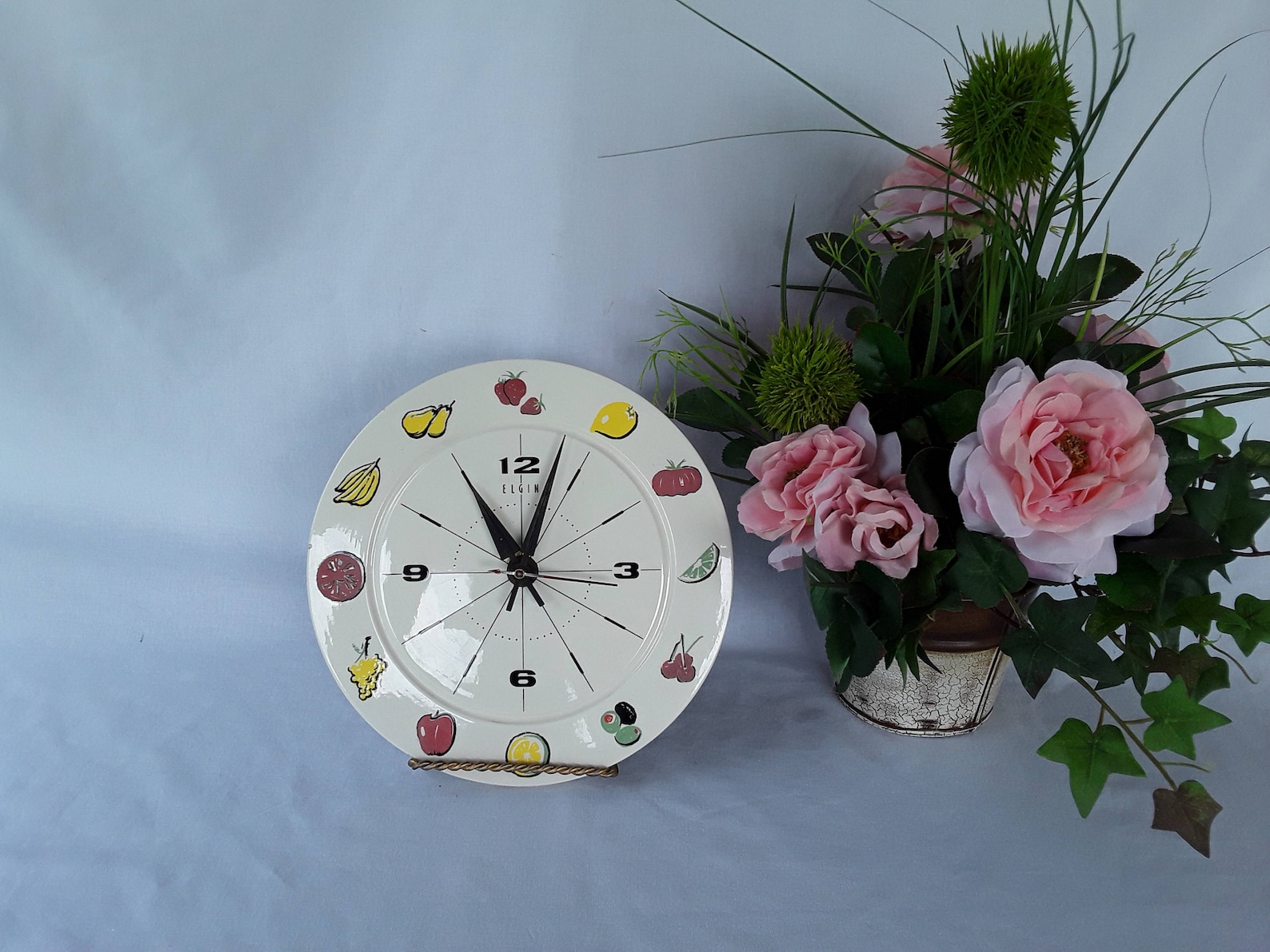 Elgin Kitchen Clock Vintage Ceramic Wall Clock West German - Etsy