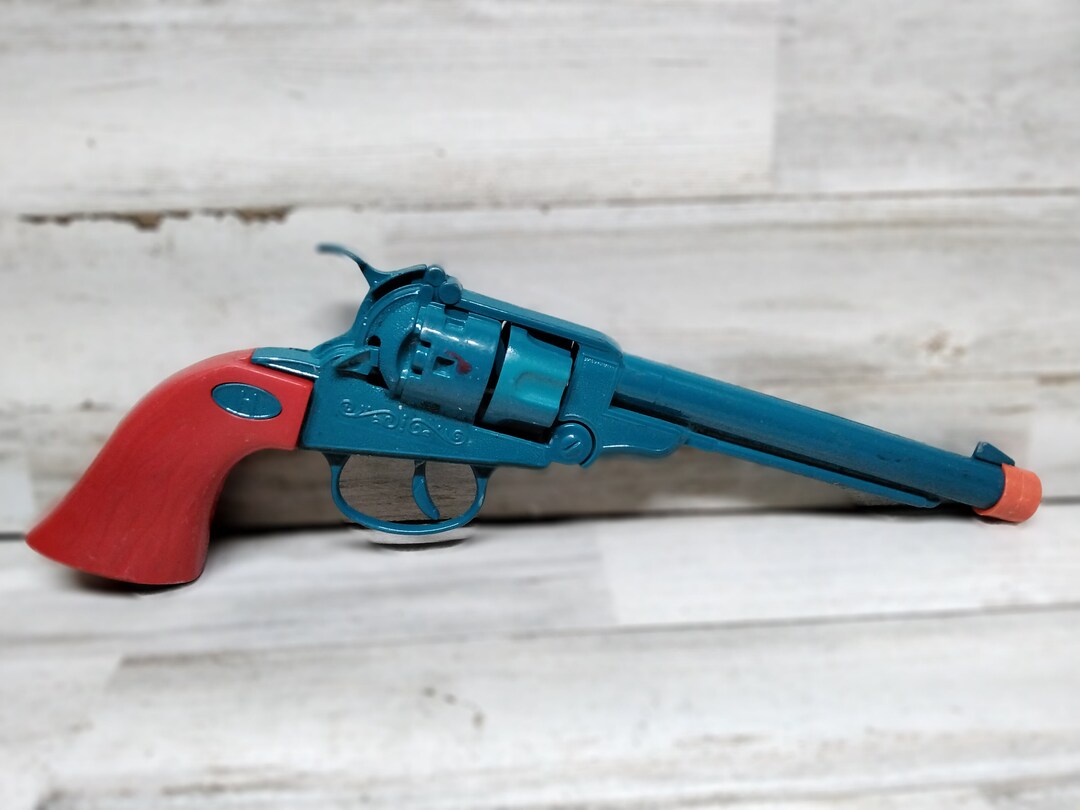 Diecast Western Revolver Cap Gun W/orange Tip Toy Diecast Pop Gun - Etsy