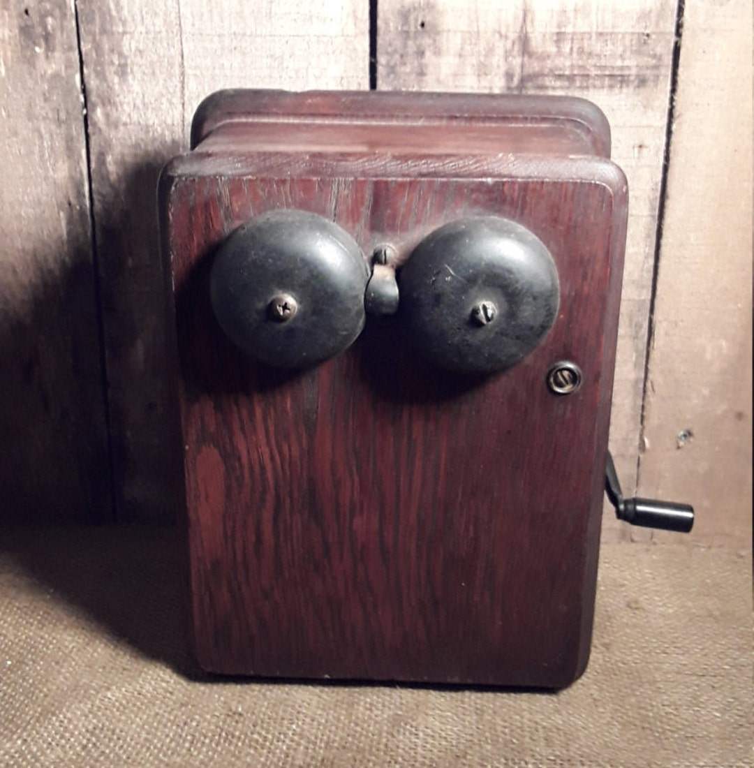 Antique Wood Coffin Hand Crank to Operator/magneto Box for a Telephone ...