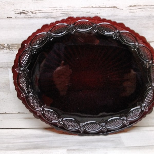 Cape Cod Ruby Red Avon Platter - Etsy
