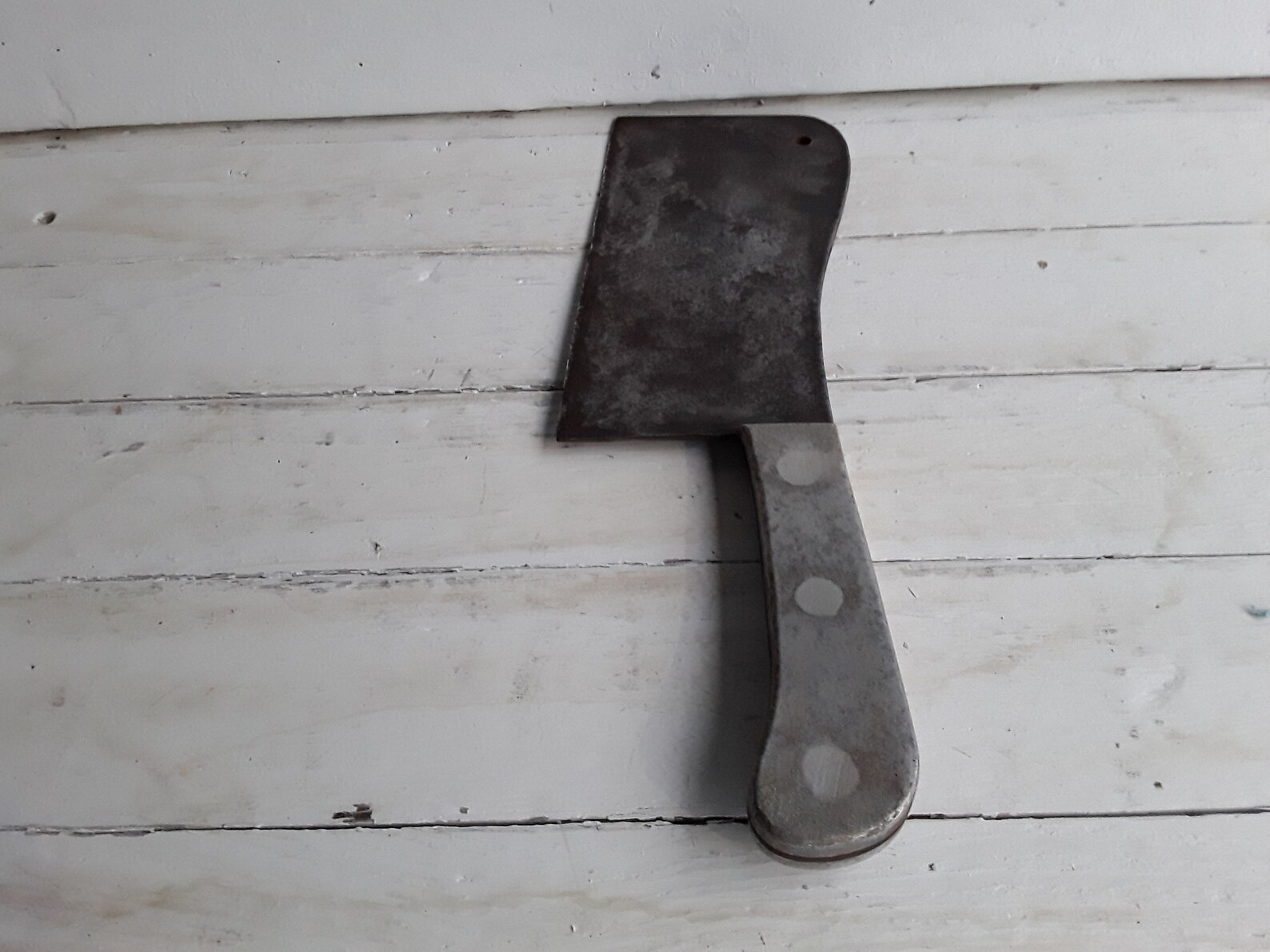 Vintage Meat Cleaver Aluminum Handle Butcher Knife - Etsy