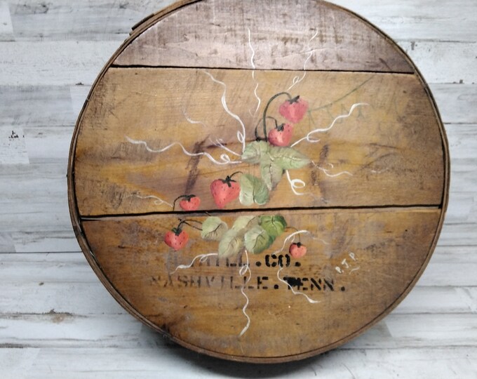Vintage Cheese Box, Round Cheese Box, Sewing Box, Wooden Storage Box ...
