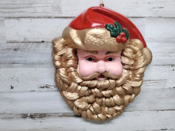 Vintage Plastic Santa's Face Wall Hanging/decor Vintage - Etsy