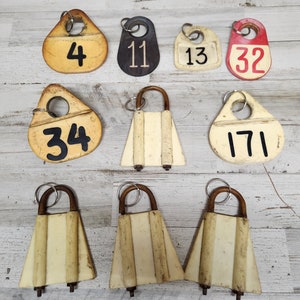 Vintage Cow Tag / Cattle Tag / Rustic Livestock Marker / Large ...