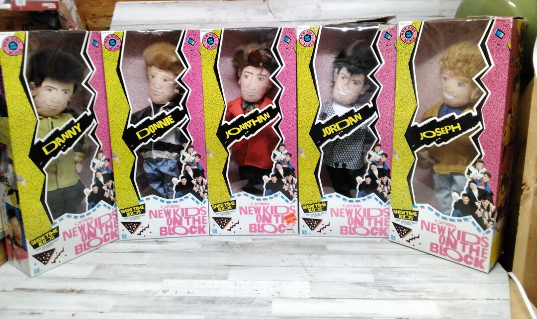 Vintage 1990s NOS New Kids on the Block Show Time Huggable Dolls ...