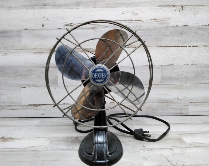 Vintage Dexter Tabletop Electric Fan Black With Sliver Color Blades / A ...