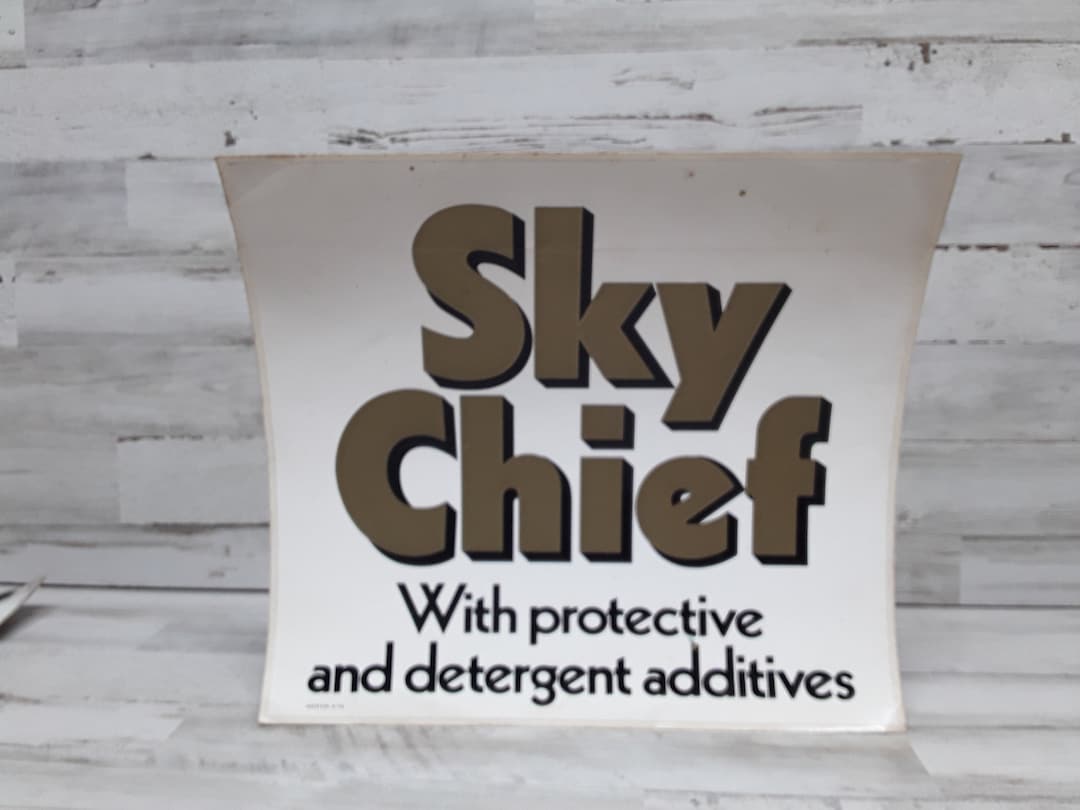Vintage Sky Chief Gasoline Sticker All Original Sky Chief Sticker Dated ...