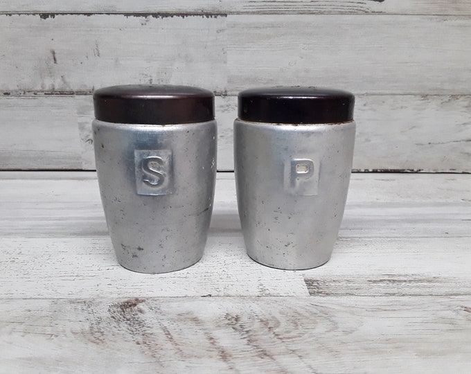 Vintage Spun Aluminum Salt and Pepper Shakers - Etsy