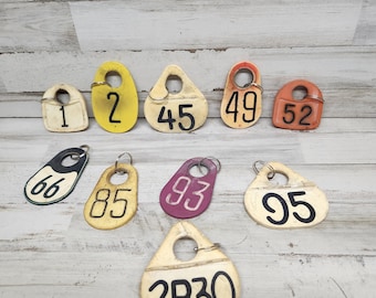 Vintage Cow Tag / Cattle Tag / Rustic Livestock Marker / Large ...