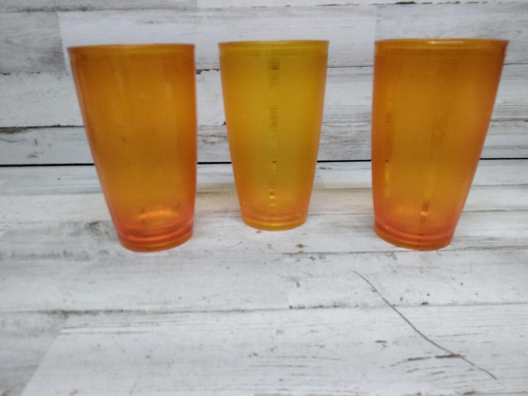 Vintage Snuff Glasses Orange Plastic Snuff Glasses Set If 3 1970s ...