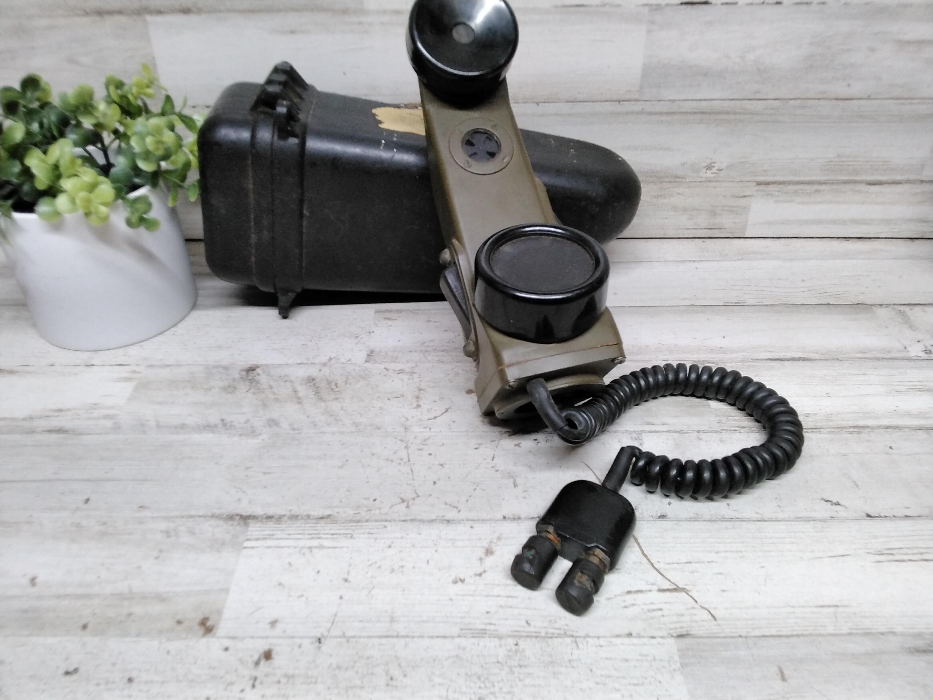 Vintage Military Field Telephone With Case. / Military Communications ...