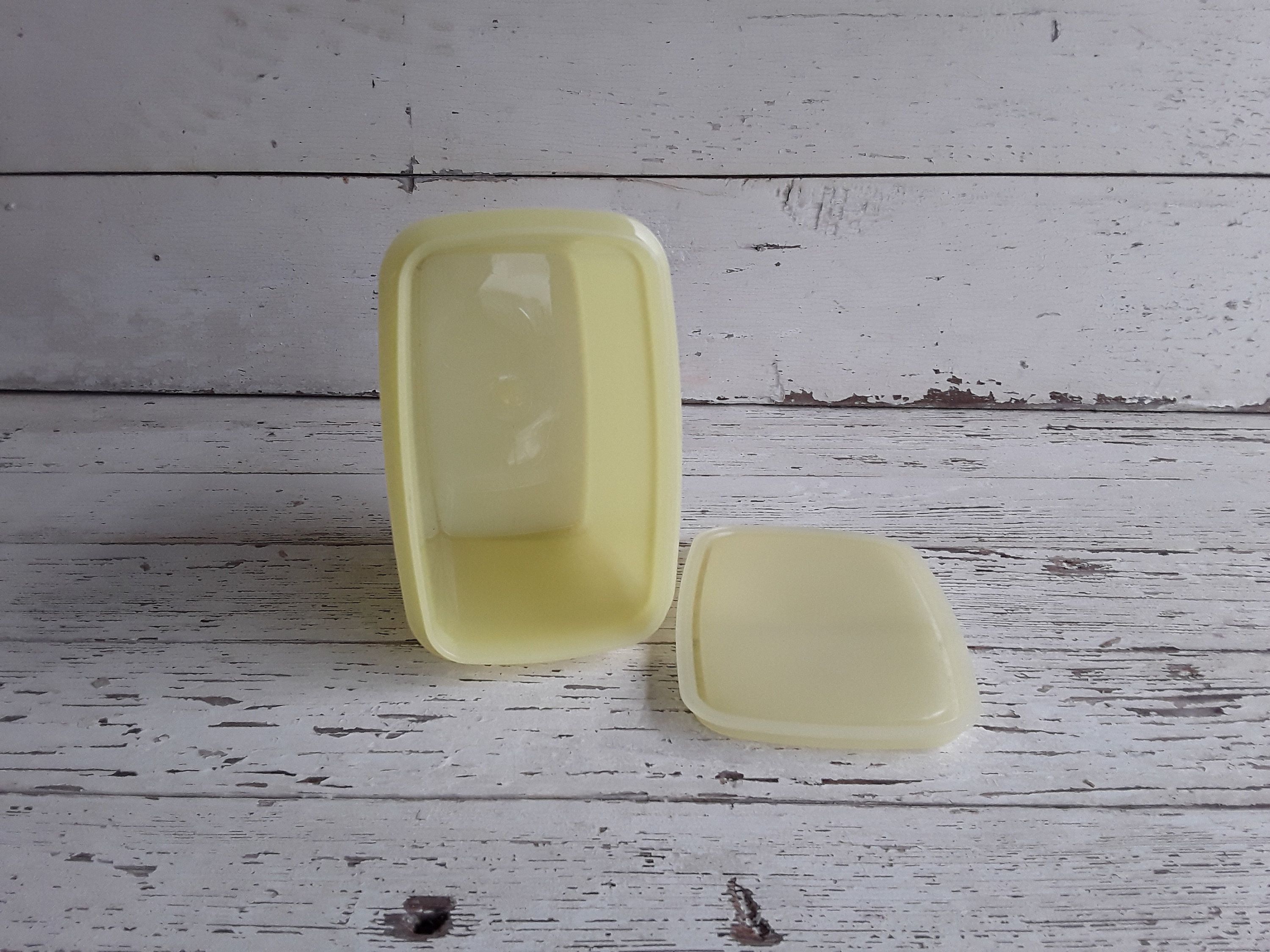 Vintage Tupperware Yellow Rectangle Storage Container With Lid | Etsy
