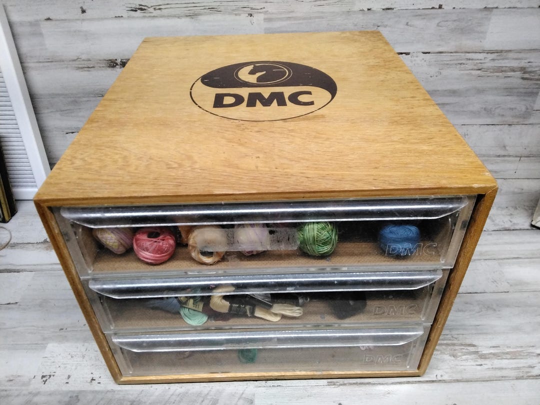 DCM Wooden Vintage Embroidery Thread Cabinet Made in France 3540U With ...