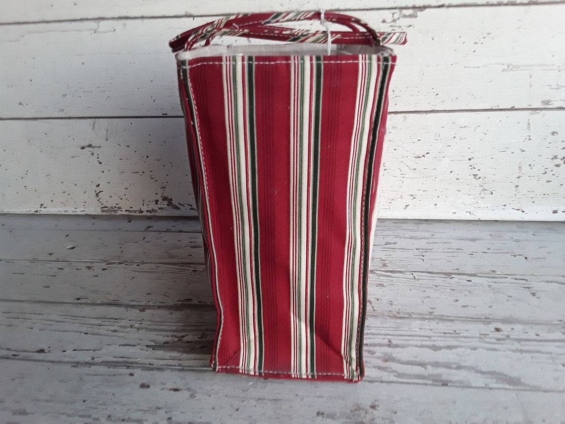 Longaberger Tote Bag Holiday Stripe Muslin Tote or Lunch Bag | Etsy