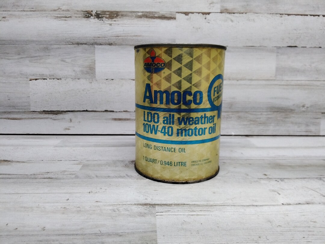 Vintage Amoco LDO 10W-40 Motor Oil Quart Can / Advertising Amoco Oil ...