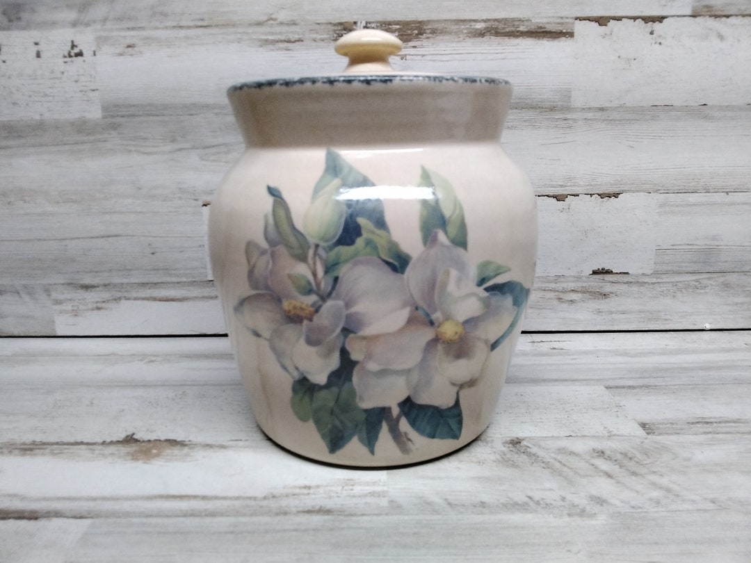 Home & Garden Party Magnolia Stoneware Canister / 2002 Garden Party ...