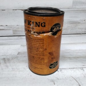 Vintage Snow King Double Action Baking Powder Advertising Tin 10oz ...