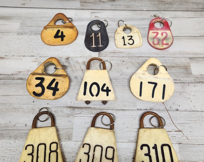 Vintage Cow Tag / Cattle Tag / Rustic Livestock Marker / Large ...