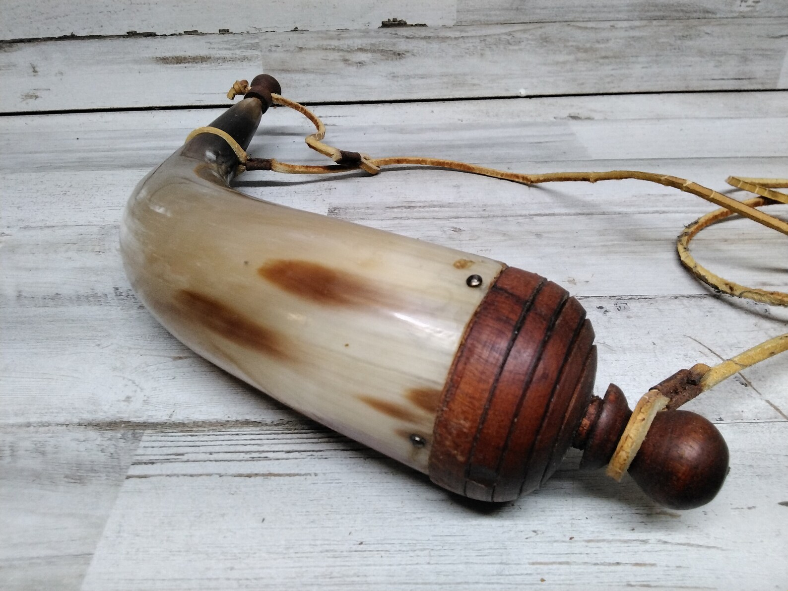 Vintage Powered Horn, Polished Horn With Hanger Straight From Melrose ...