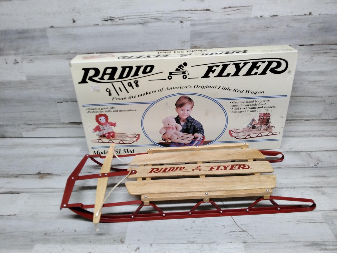 Vintage Radio Flyer Miniature Sled / Vintage Miniature Toys / Vintage ...