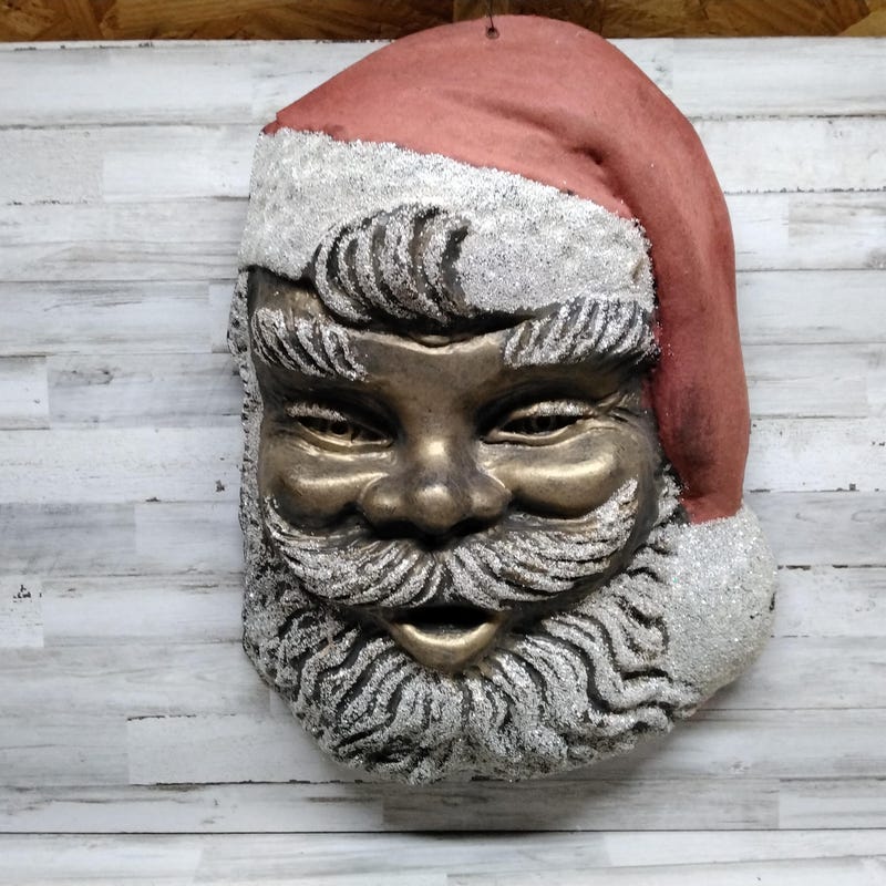 Santa Head Wall Hanging - Etsy