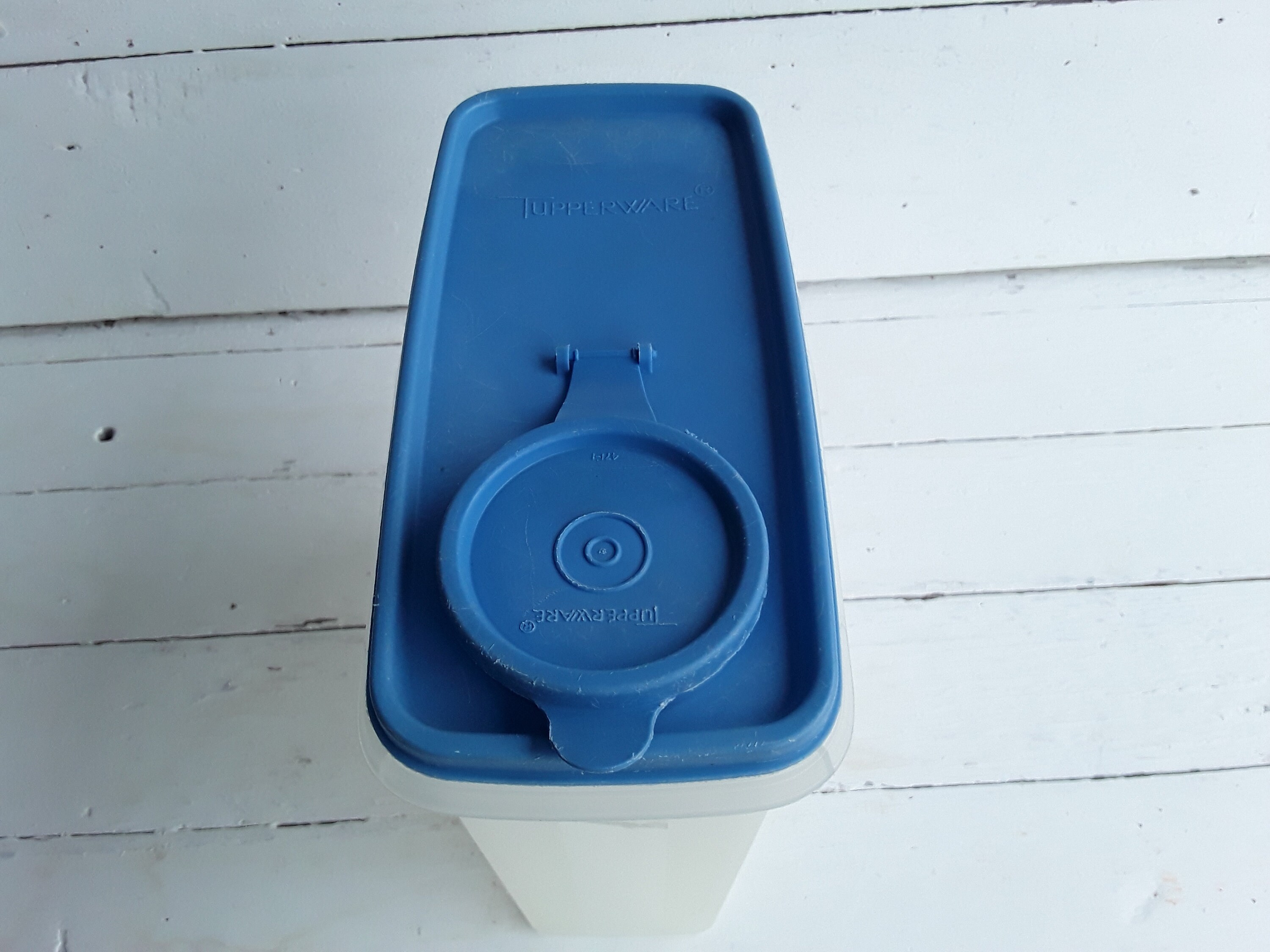 Vintage Tupperware Blue Lid Cereal/storage Container Cereal - Etsy