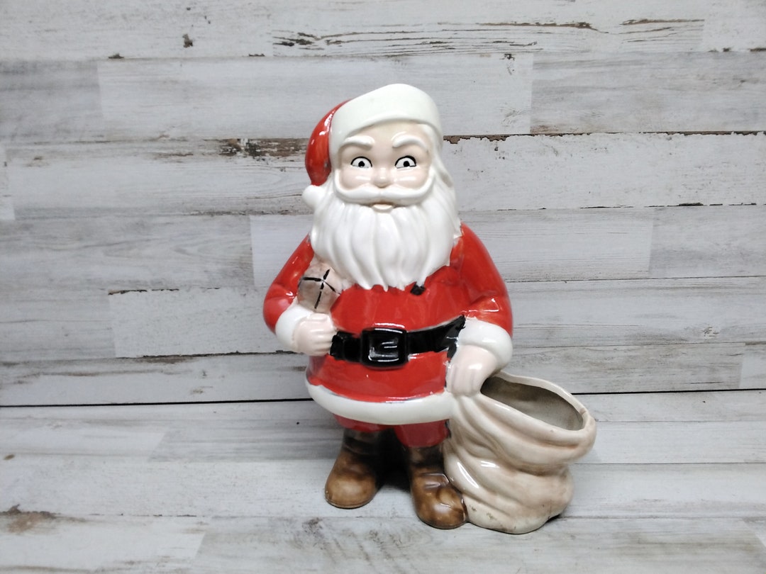 Vintage Santa Ceramic Planter / Vintage Ceramic Santa / Christmas ...