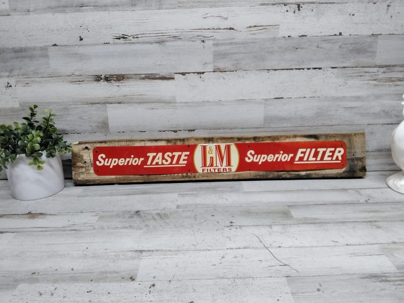 Vintage L&M Liggett Myers Tobacco Company Cigarette Sign Advertising on ...
