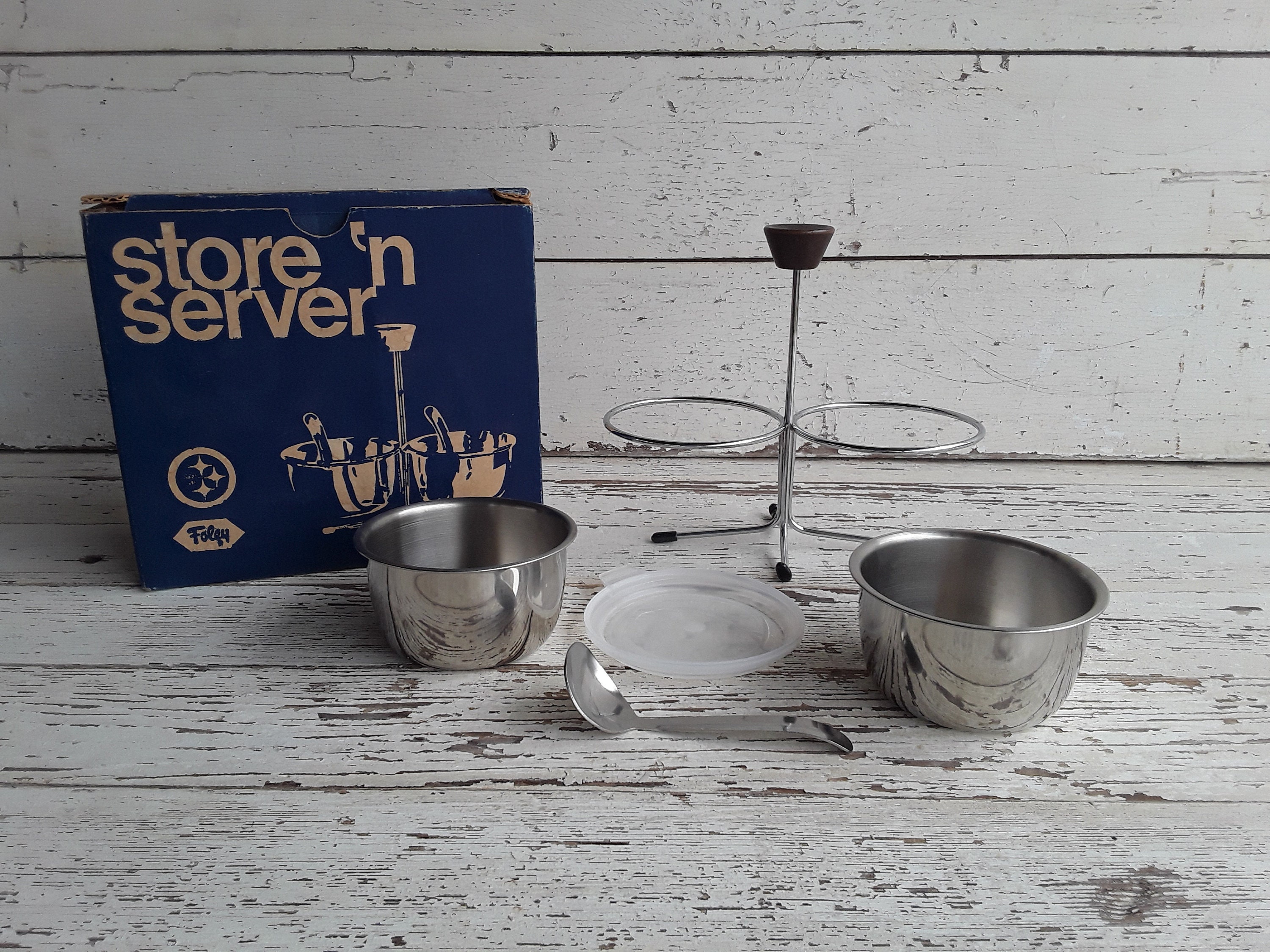 Mid Century Foley Store 'n Server Stainless Steel | Etsy