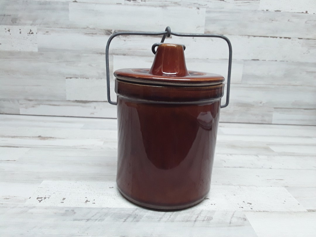 Ironstone Cheese Crock With Wire Clamp Lid / Ironstone Crock ...